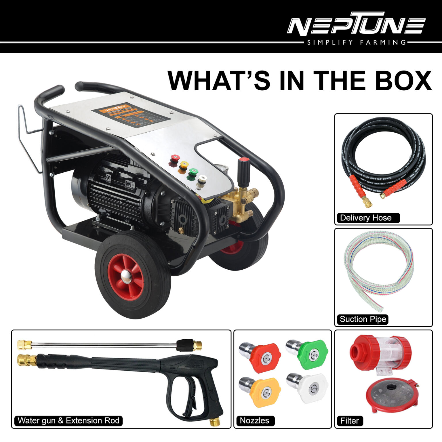 Neptune Electric High Pressure Car Washer, 3000W Commercial High Pressure Washer for ...