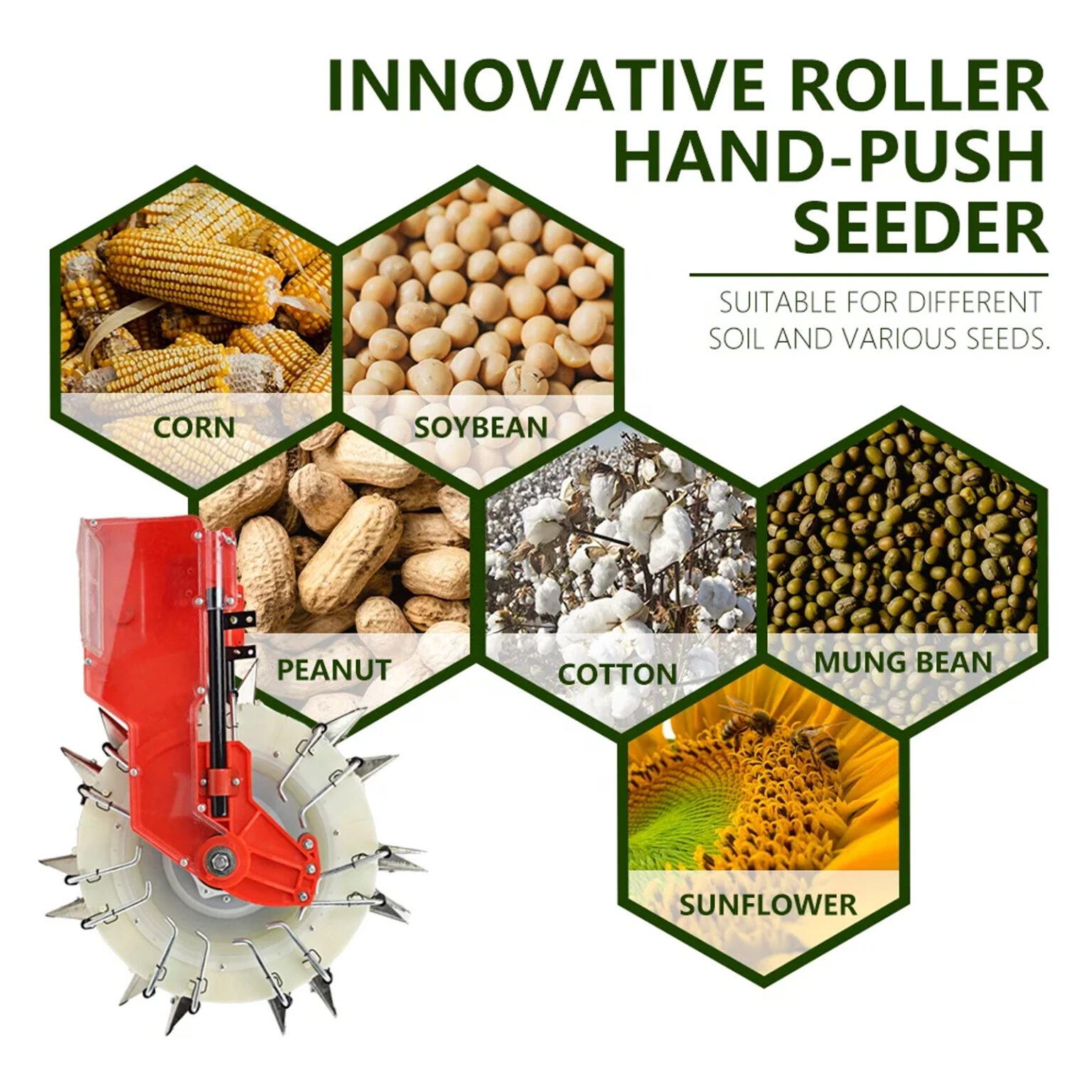 Neptune Hand Operated Agricultural Manual Seeder | 14 Teeth Seed ...