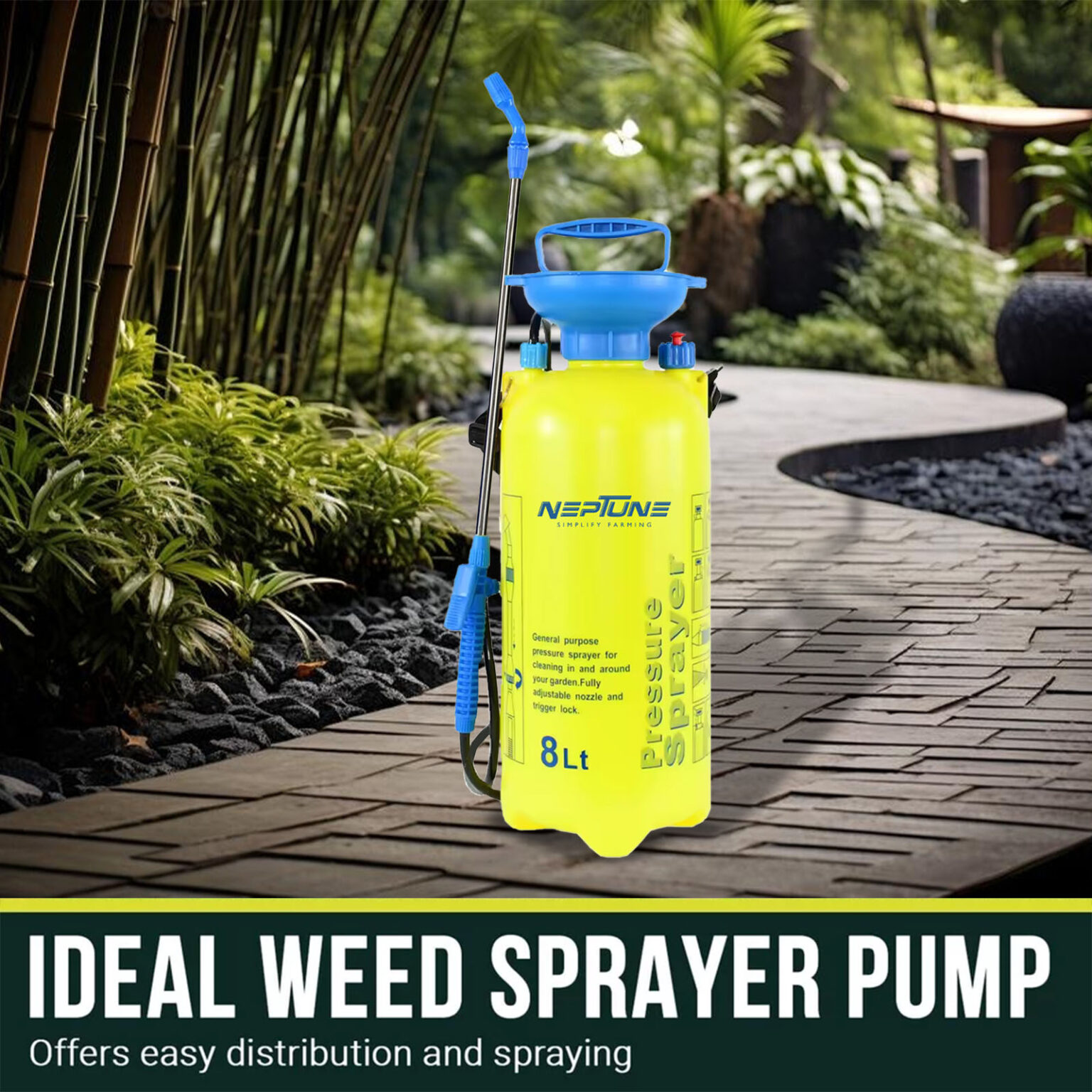 Neptune Hand Operated Garden Sprayer 8 Ltr | Ideal For Garden - Agriwow